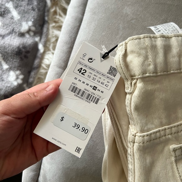 Zara | Jeans | Nwt Zara White Denim Size 42 | Poshmark